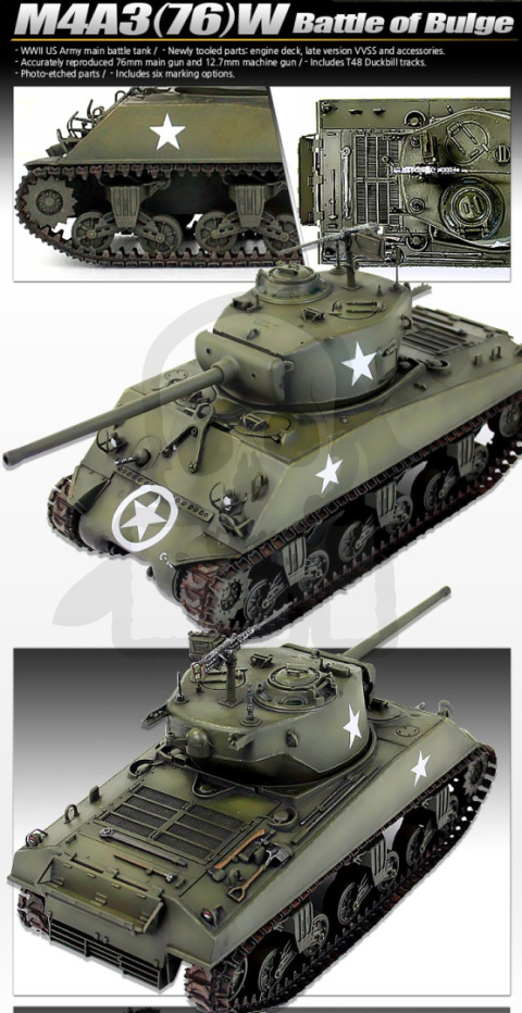Battle-Models > Academy 13500 M4A3 (76)W US Army Battle of Bulge 1:35
